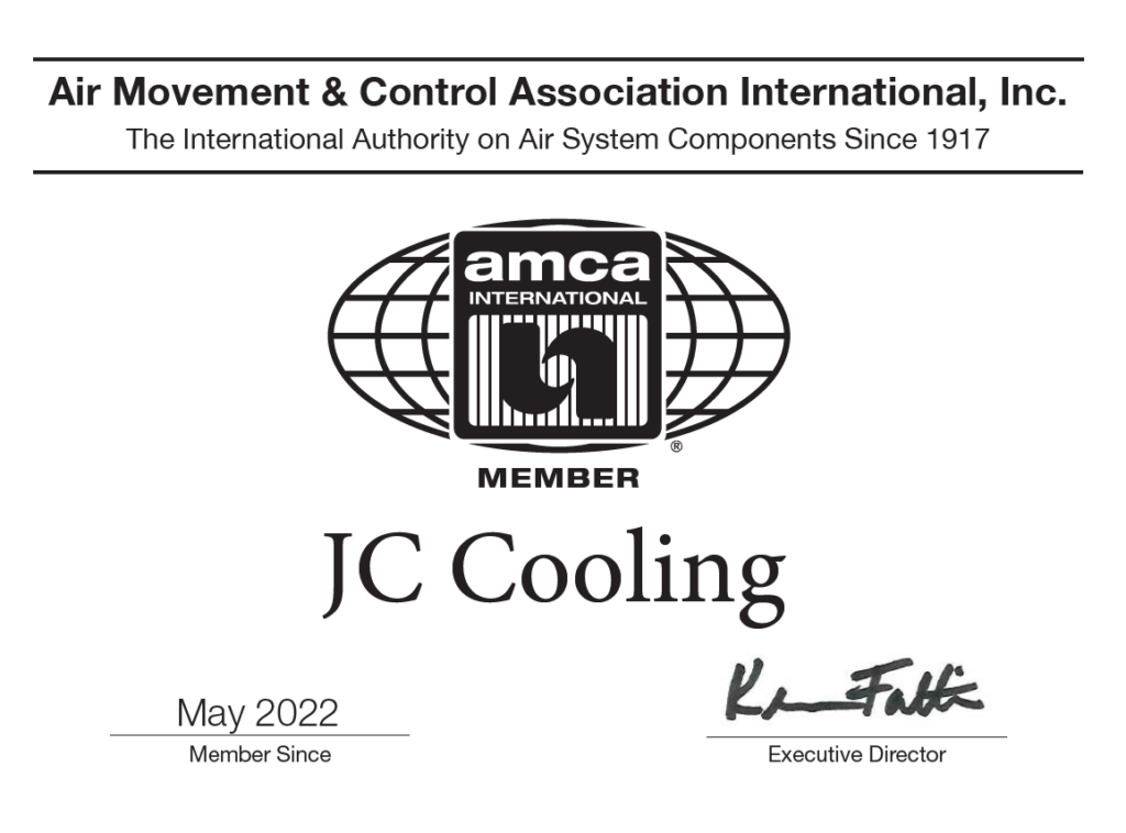 Certificate – JC Cooling